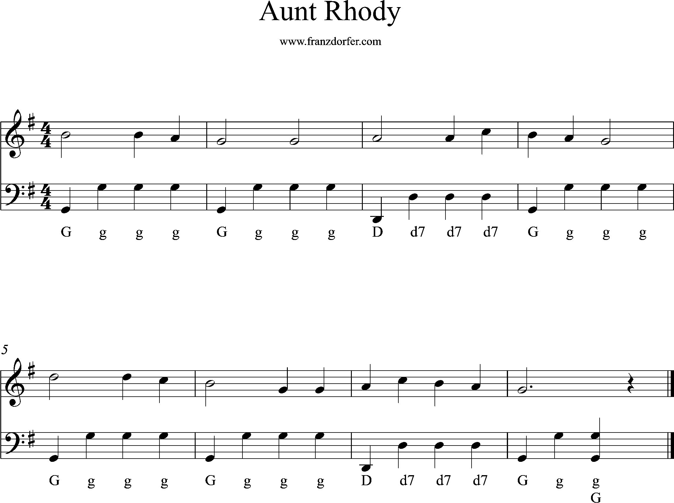 Aunt Rhody Aunt Rhody